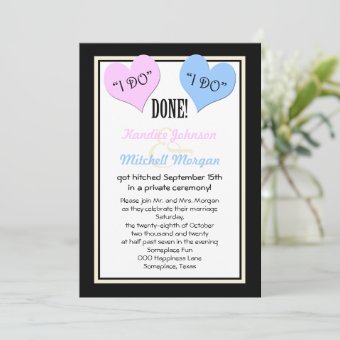 Post Wedding Reception Invitations -- I Do | Zazzle