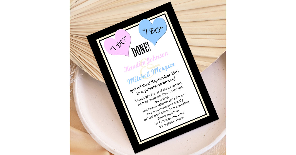 Post Wedding Reception Invitations -- I Do | Zazzle