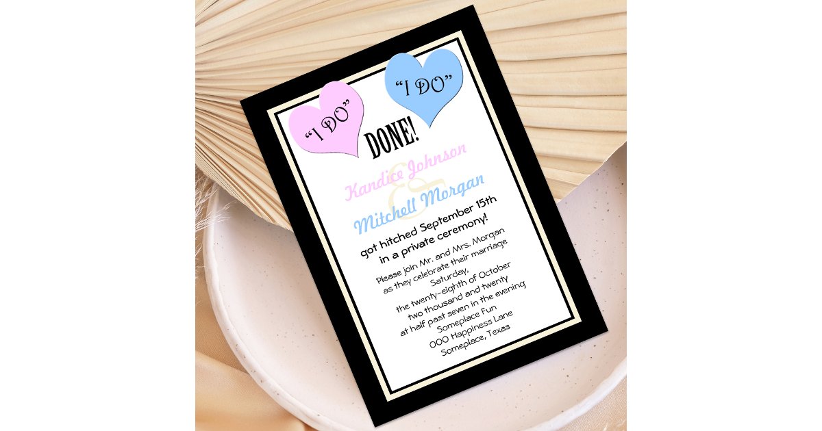 Post Wedding Reception Invitations -- I Do | Zazzle