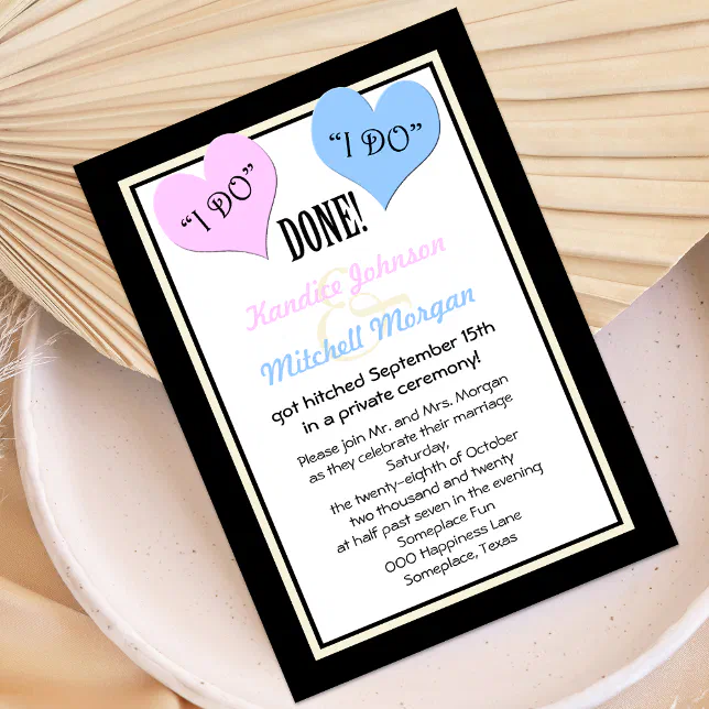 Post Wedding Reception Invitations -- I Do | Zazzle
