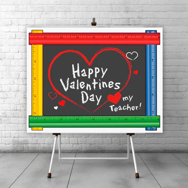 Post Your Valentine’s Day Wishes for Teacher Poster | Zazzle