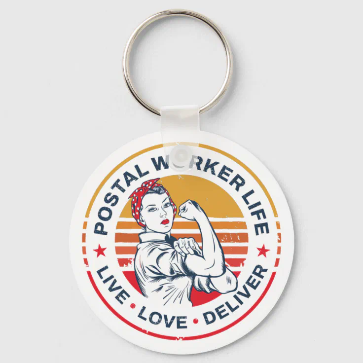 Postal Worker Life Gag Post Office Coworker Keychain | Zazzle