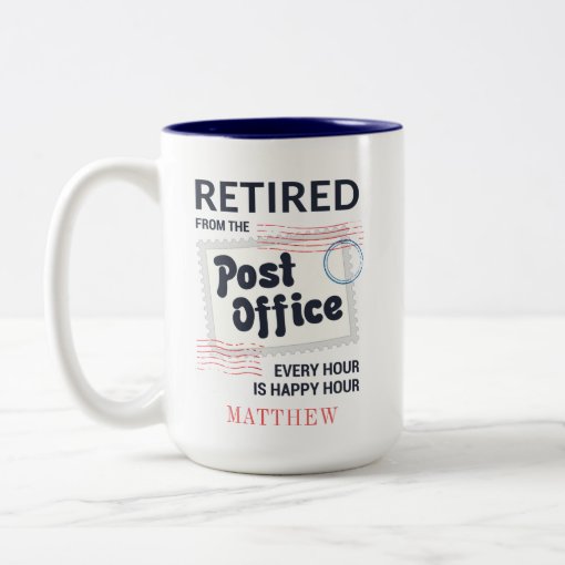 Postal Worker Retirement Mailman Personalized Name Two-Tone Coffee Mug ...