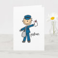 Postal Worker Stick Figure Card | Zazzle