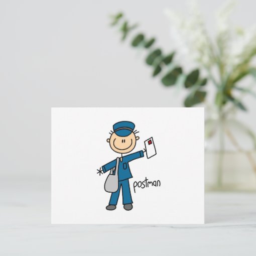Postal Worker Stick Figure Postcard | Zazzle