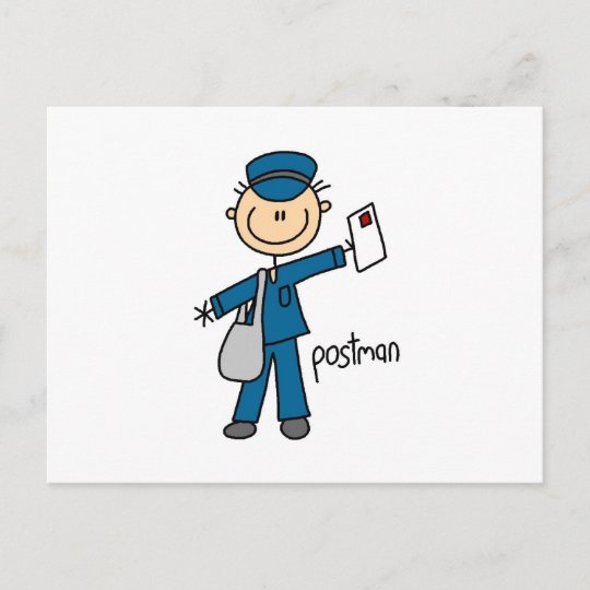 Postal Worker Stick Figure Postcard | Zazzle.com