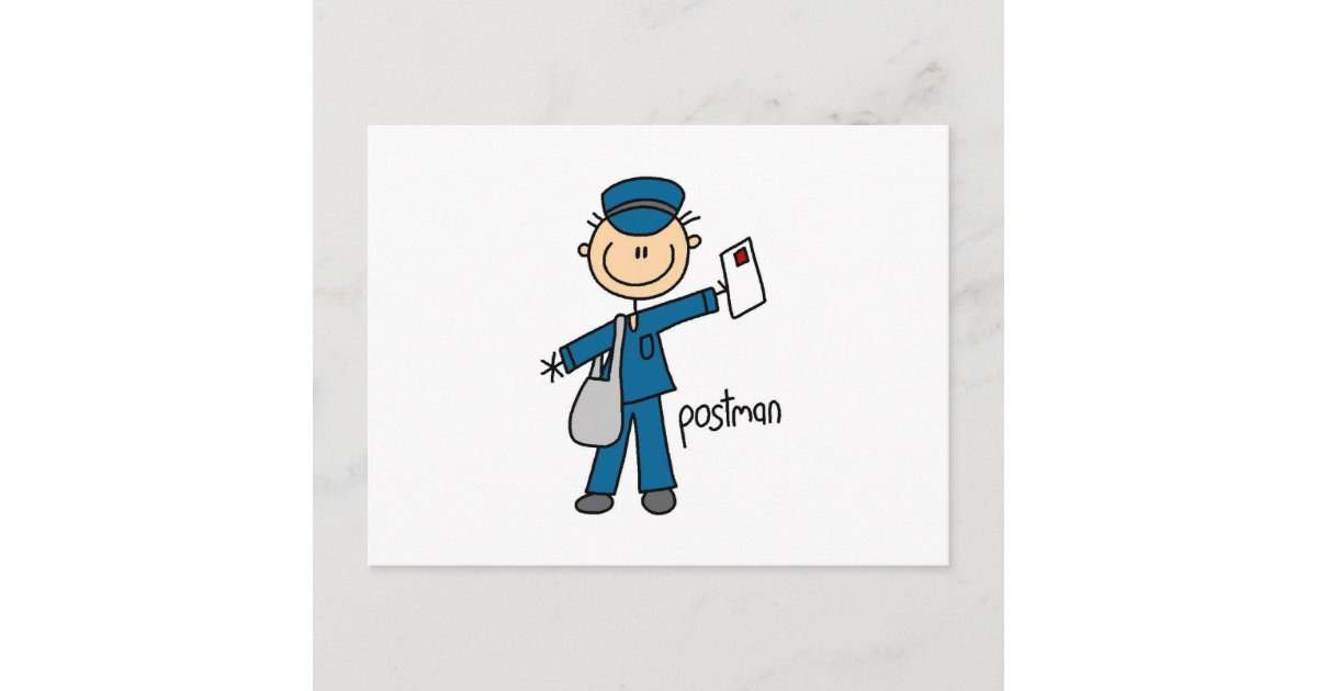 Postal Worker Stick Figure Postcard | Zazzle