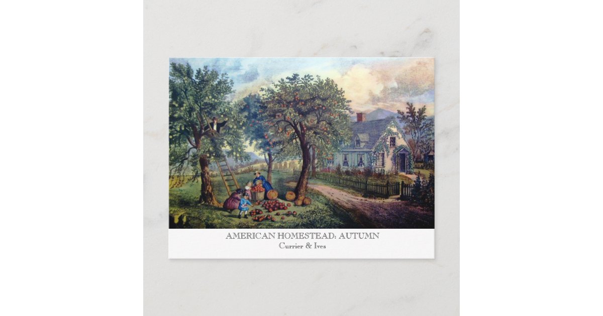 Postcard - AMERICAN HOMESTEAD: Autumn | Zazzle