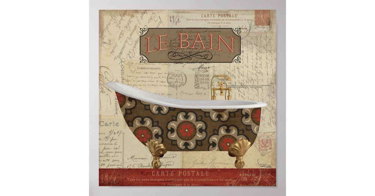 Postcard Bath Poster | Zazzle