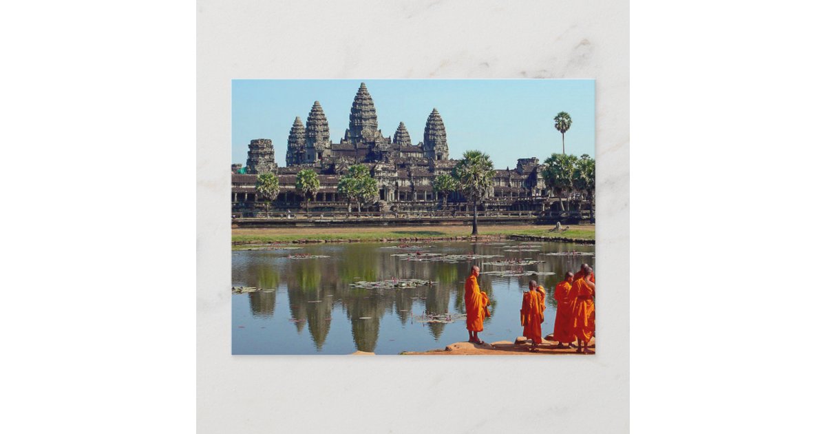 Postcard Buddhists in Angkor Wat, Cambodia | Zazzle