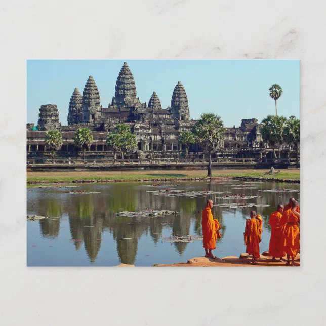 Postcard Buddhists in Angkor Wat, Cambodia | Zazzle