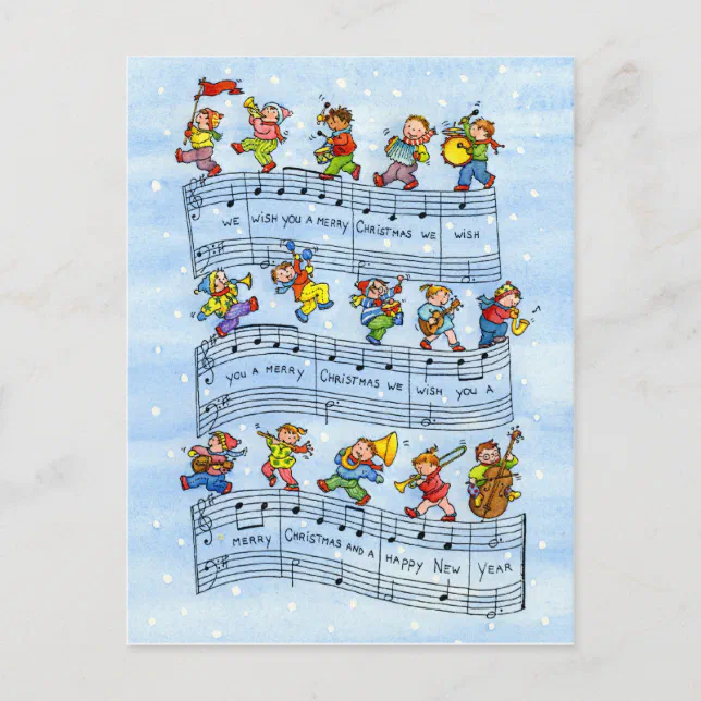 Postcard "Christmas Notes" | Zazzle