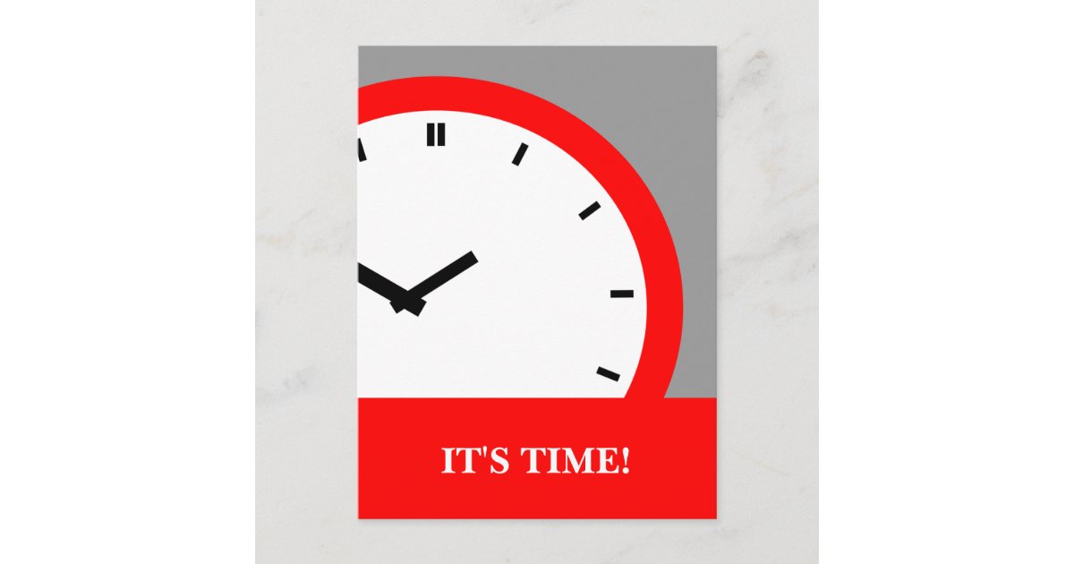 Postcard Clock Face Time Appointment Reminder | Zazzle