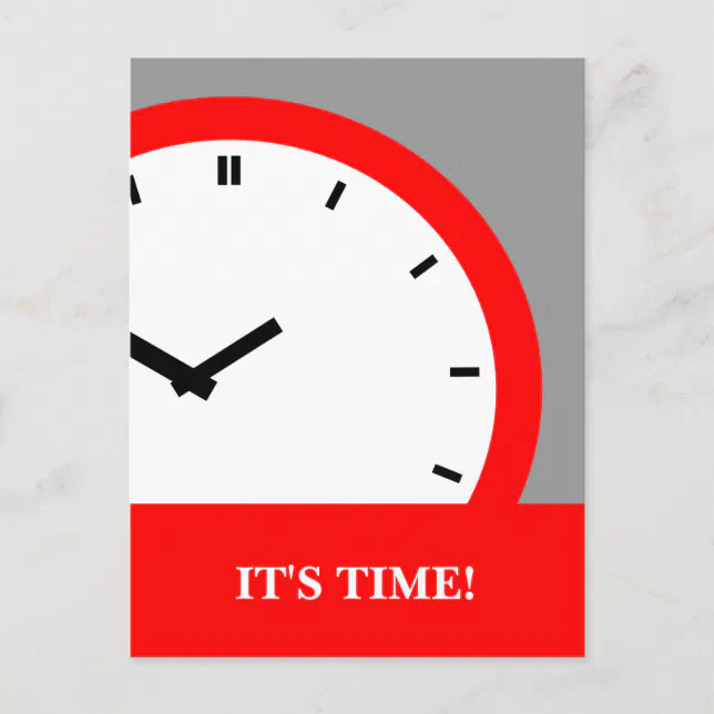 Postcard Clock Face Time Appointment Reminder | Zazzle