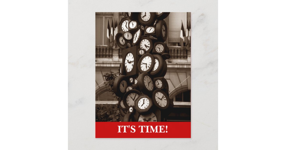 Postcard Clocks Time pieces Appointment Reminder | Zazzle