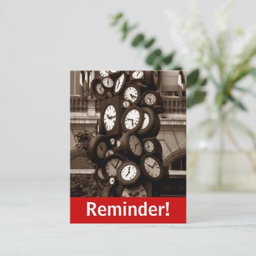 Postcard Clocks Time Visual Appointment Reminder | Zazzle