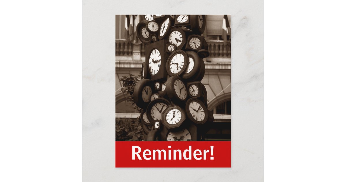 Postcard Clocks Time Visual Appointment Reminder | Zazzle
