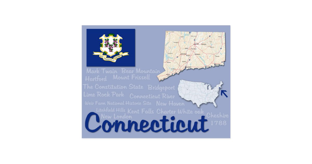 Postcard "Connecticut" | Zazzle.com