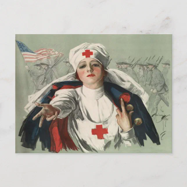 Postcard from WWII with American Red Cross Print | Zazzle