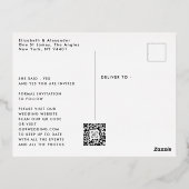 Postcard GOLD Three Photo QR CODE Save The Date | Zazzle