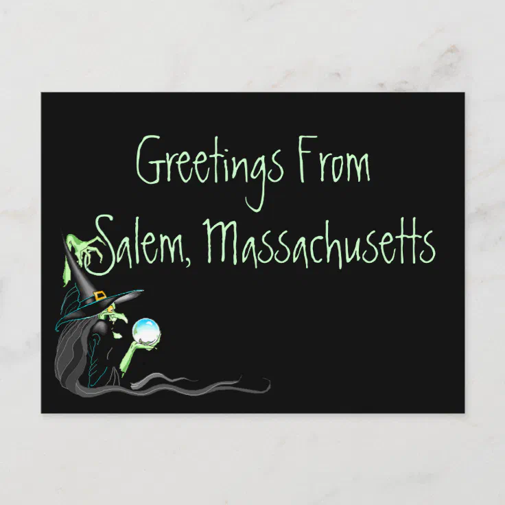 Postcard Greetings From Salem Massachusetts Witch | Zazzle