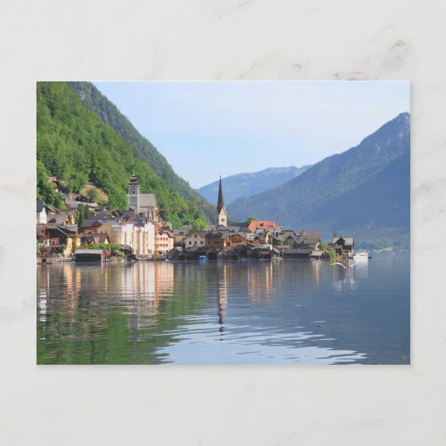 Postcard - Hallstatt town and lake, Austria | Zazzle