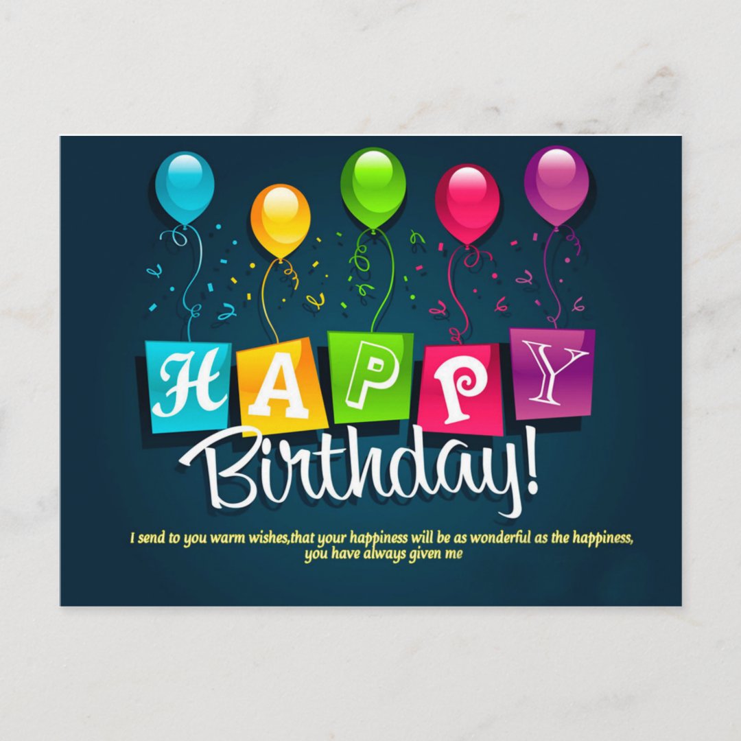 postcard happy birthday | Zazzle