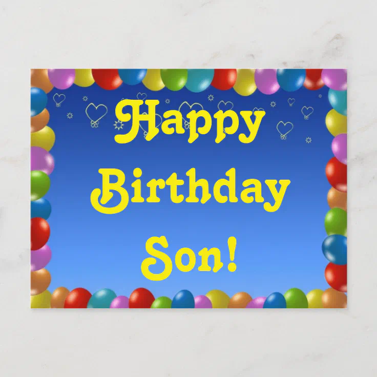 Postcard Happy Birthday Son | Zazzle
