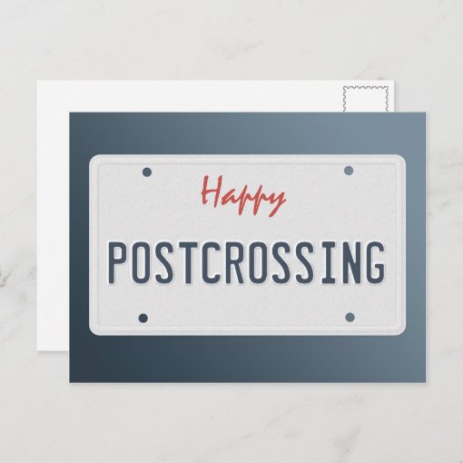 Postcard "Happy Postcrossing License Plate" | Zazzle