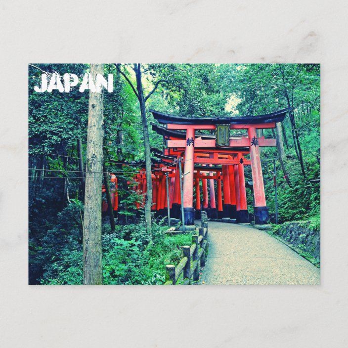 Postcard - Japan - Torii Gates in Kyoto | Zazzle.com