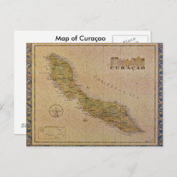 Postcard Map of Curacao | Zazzle