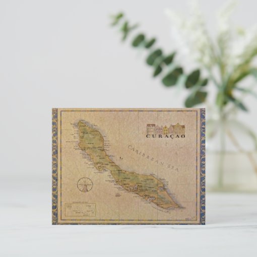 Postcard Map of Curacao | Zazzle