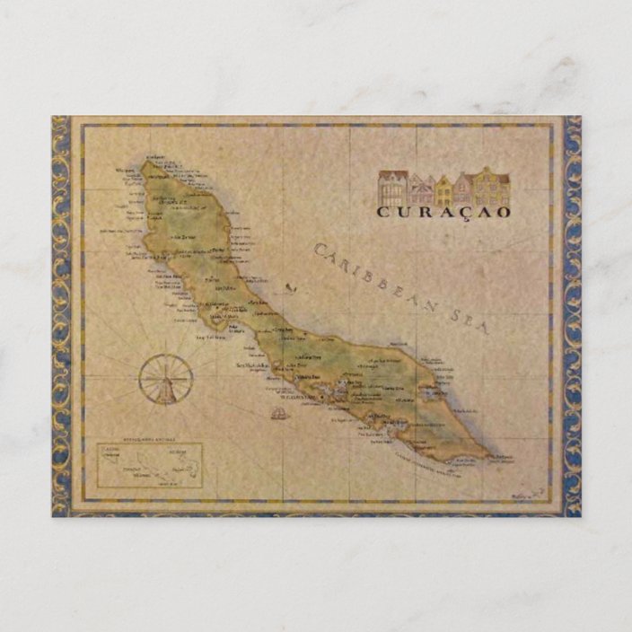 Postcard Map of Curacao | Zazzle.com