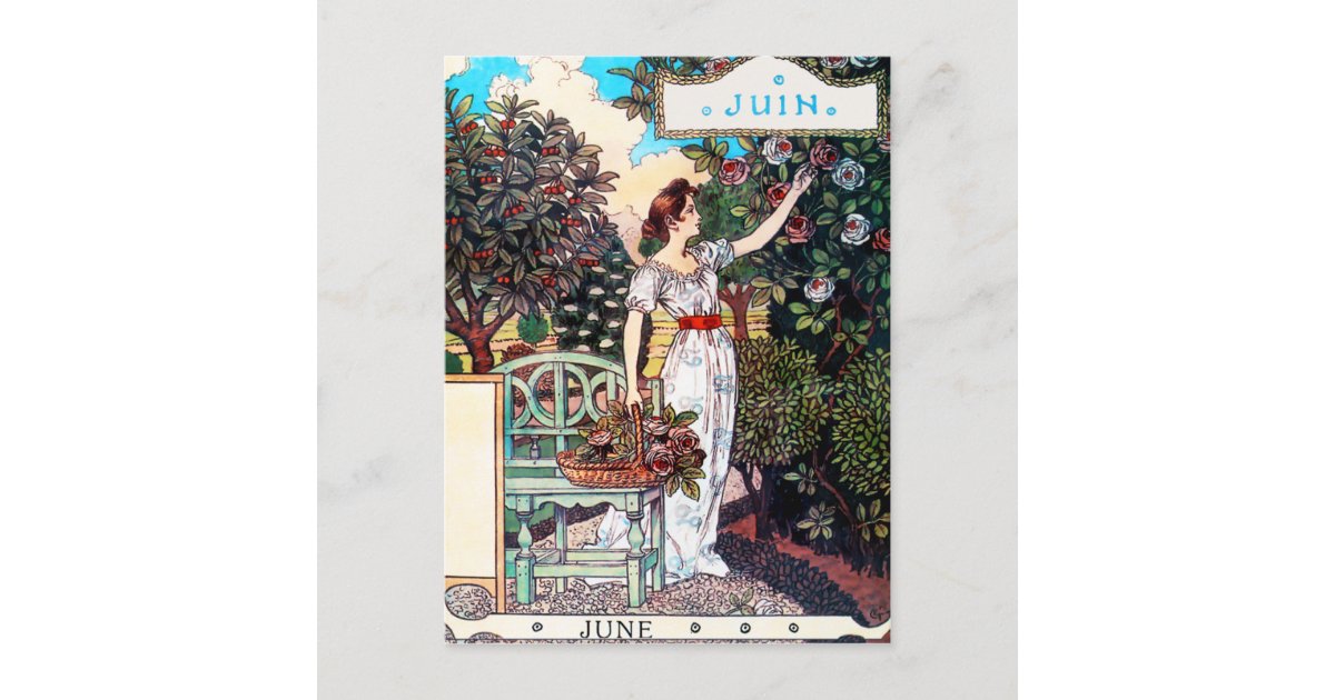 Postcard: Month of June - Juin Postcard | Zazzle