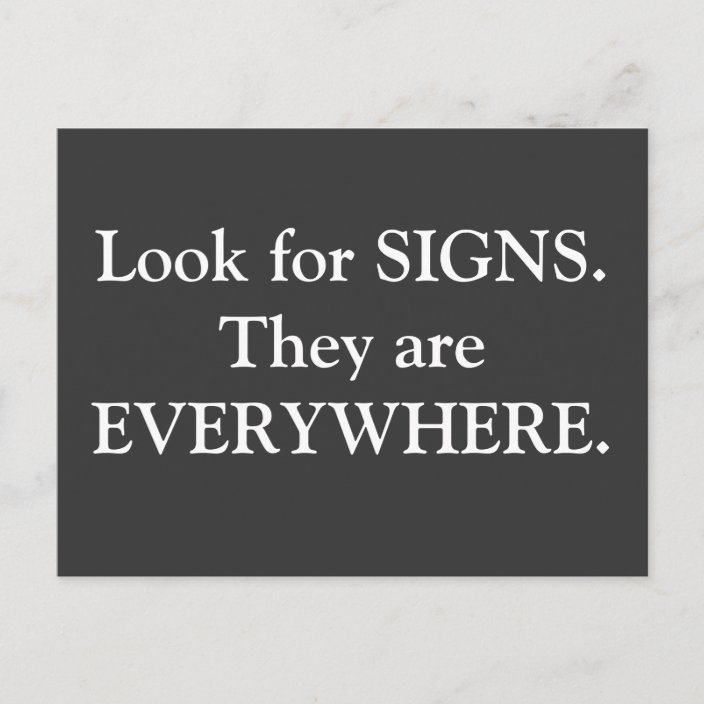 Postcard Motivation - Signs are Everywhere | Zazzle.com
