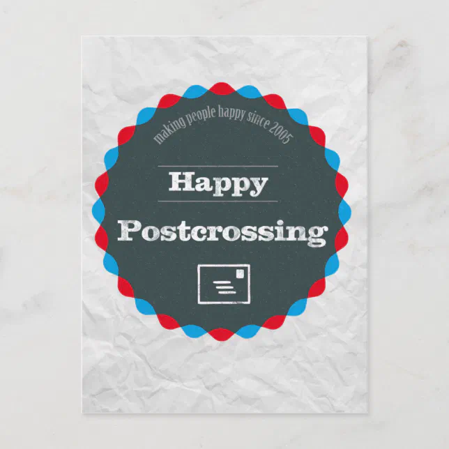 Postcard "Postcrossing Vintage Badge" | Zazzle