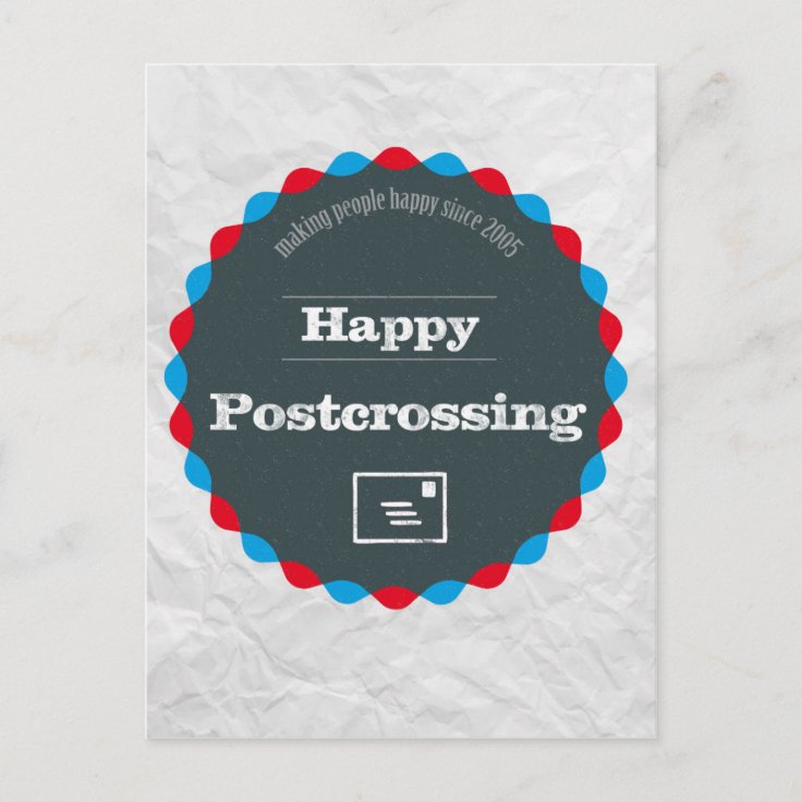 Postcard "Postcrossing Vintage Badge" | Zazzle