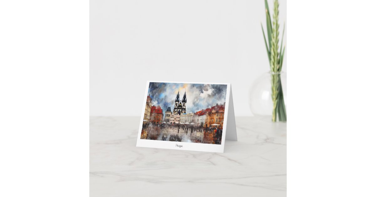 Postcard Prague night in Czech Republic | Zazzle