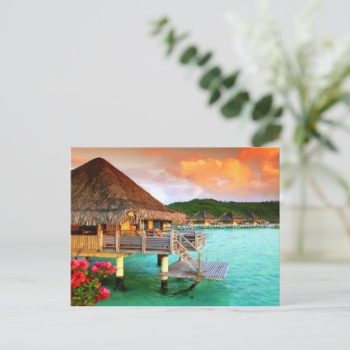 Postcard - Romantic Resorts Tahiti Bora Bora | Zazzle