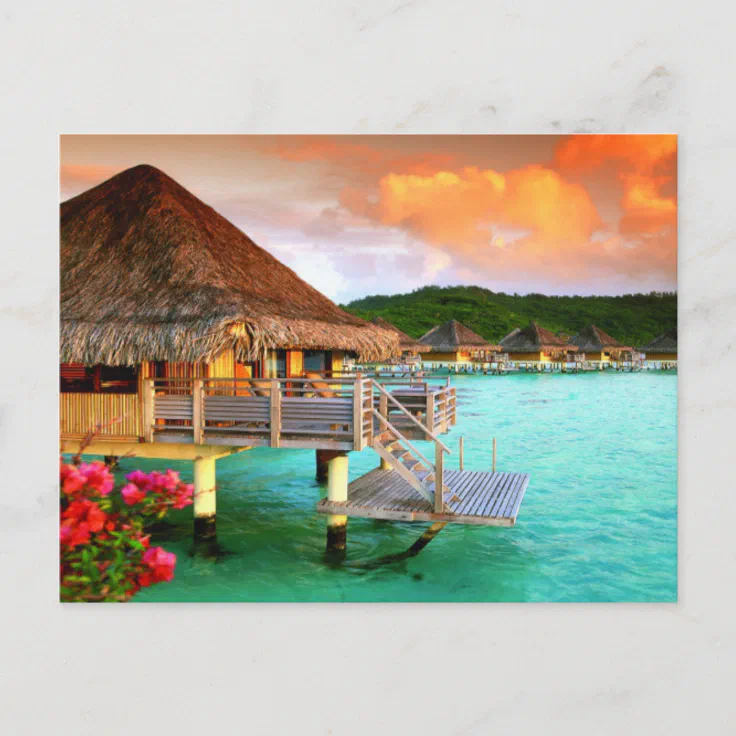 Postcard - Romantic Resorts Tahiti Bora Bora | Zazzle