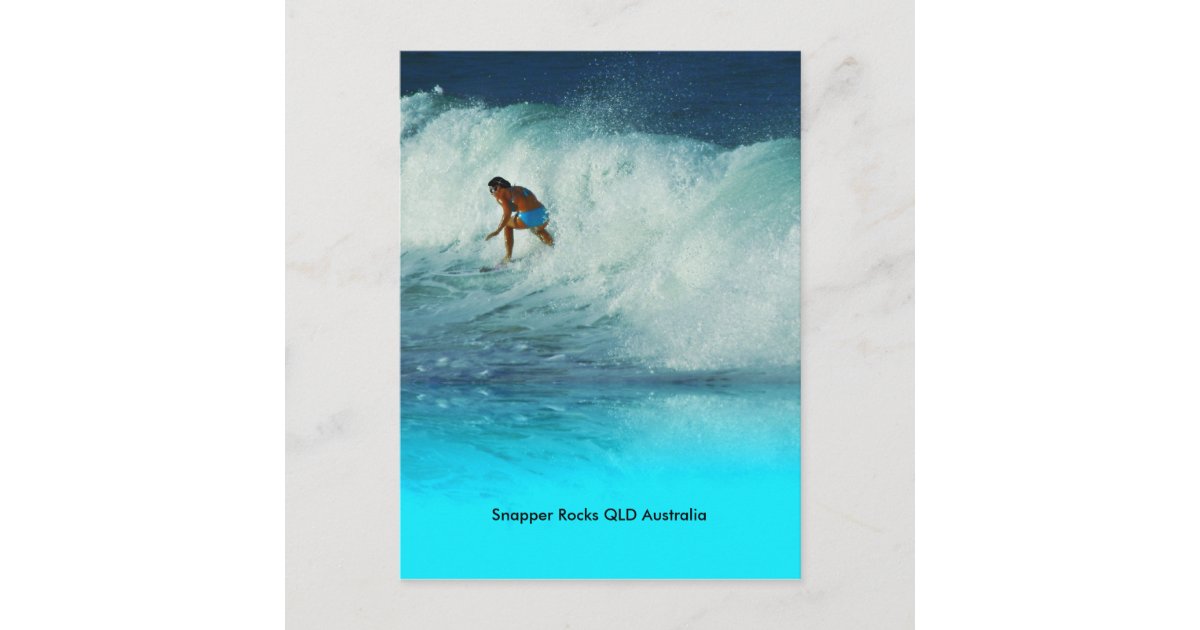Postcard Surfer Girl Snapper Rocks QLD Australia | Zazzle