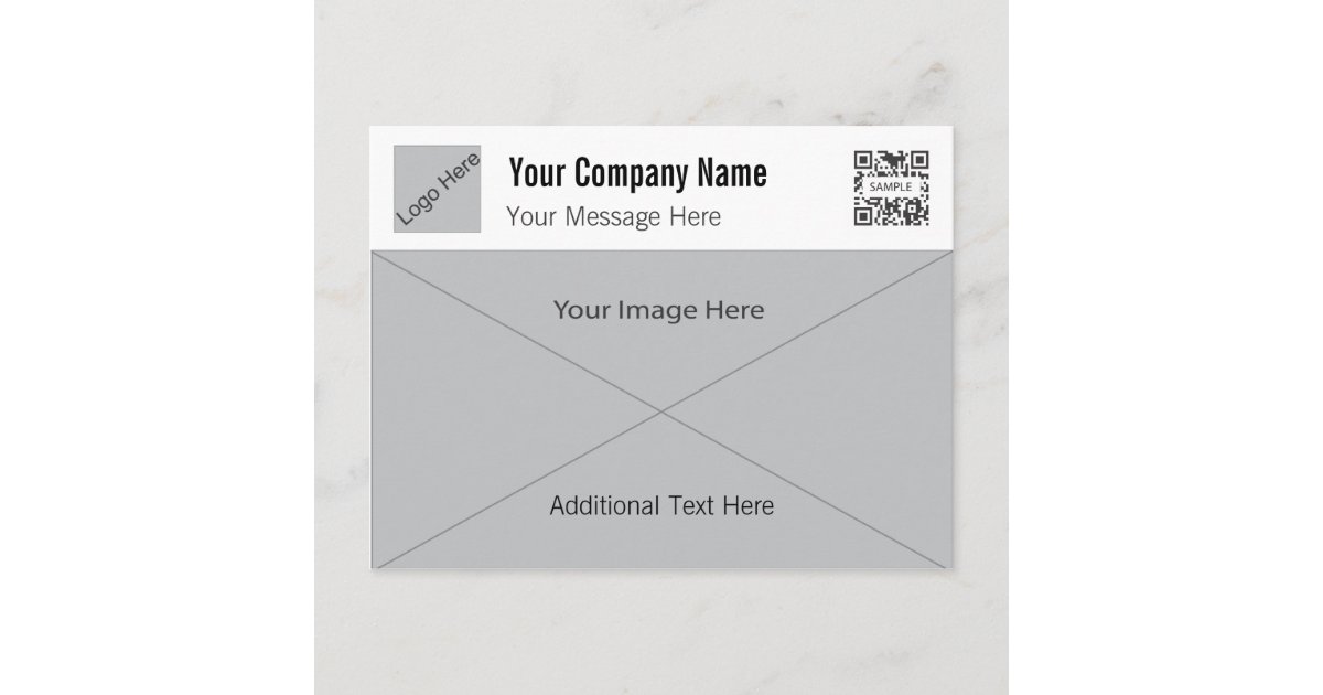 Postcard Template Generic Gray 1 | Zazzle