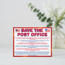 Postcard to SAVE THE POSTOFFICE !!! with quotes 6 | Zazzle