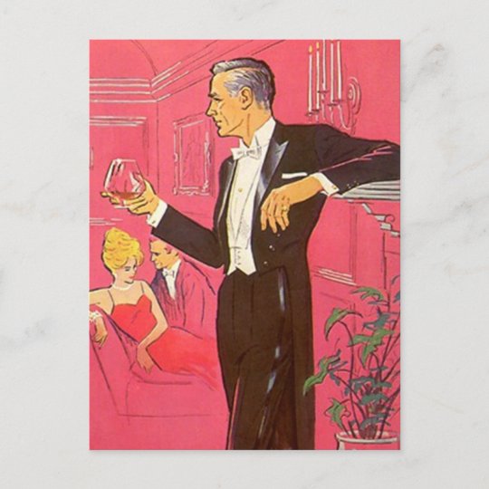 Postcard Vintage Cocktail Party Open House Brandy | Zazzle.com