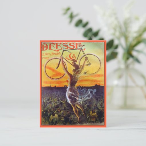 Postcard: Vintage French Bicycle Art Postcard | Zazzle