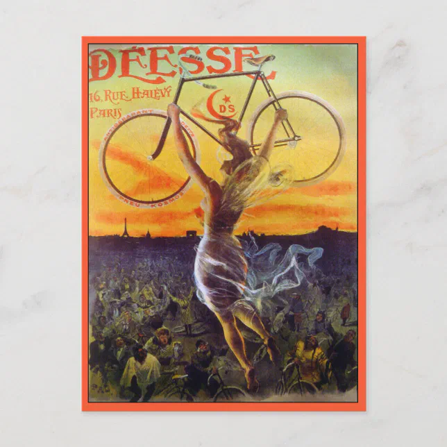 Postcard: Vintage French Bicycle Art Postcard | Zazzle