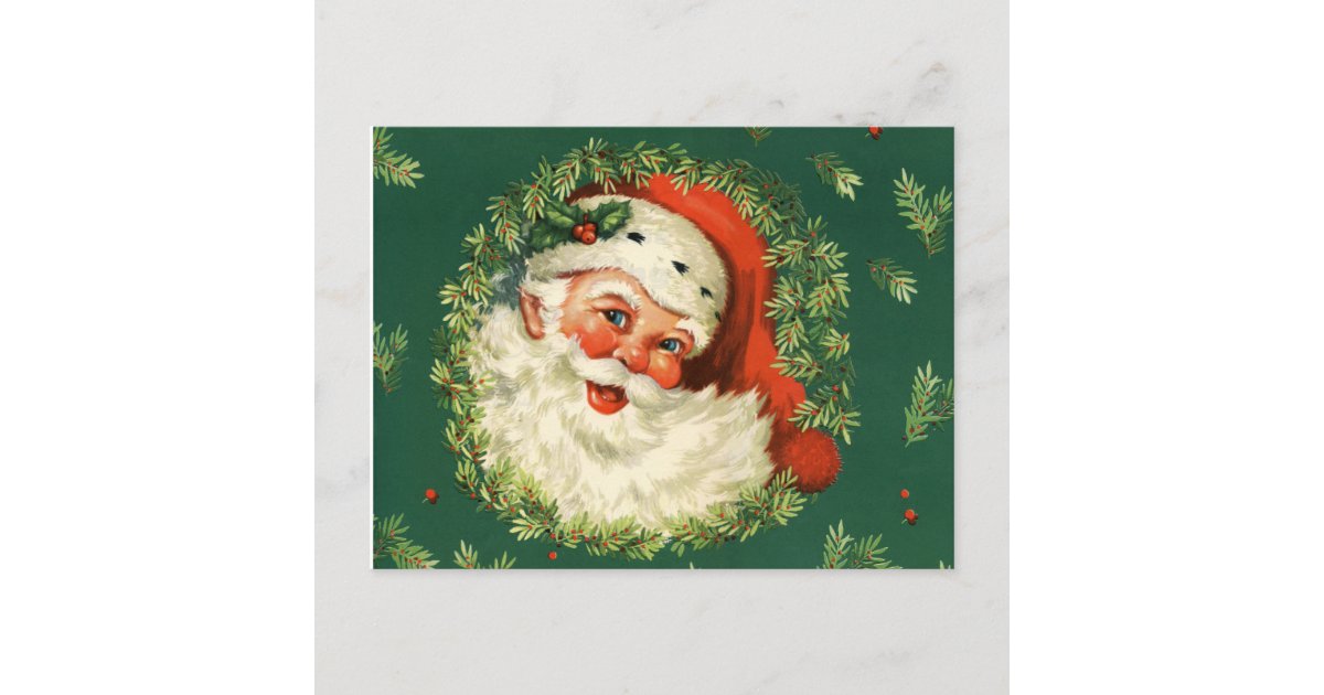 Postcard: Vintage Santa Holiday Postcard | Zazzle