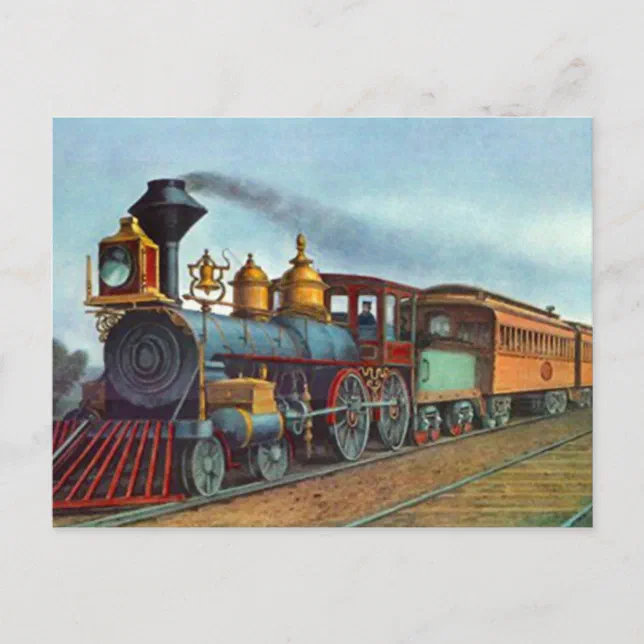 Postcard Vintage Train Railroad Tracks Locomotive | Zazzle