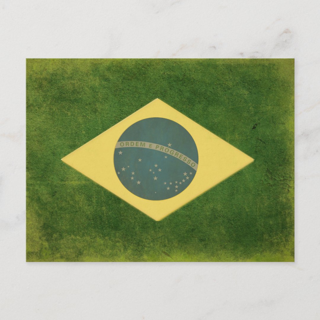 Postcard with Cool Brazilian Flag | Zazzle