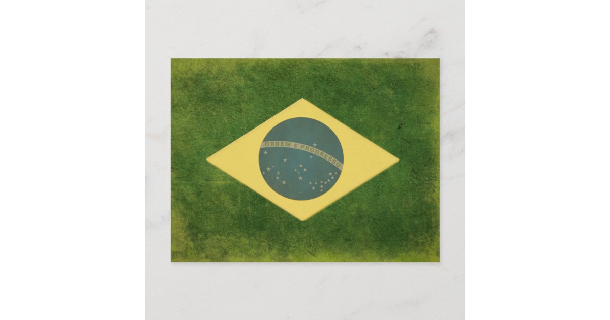 Postcard with Cool Brazilian Flag | Zazzle